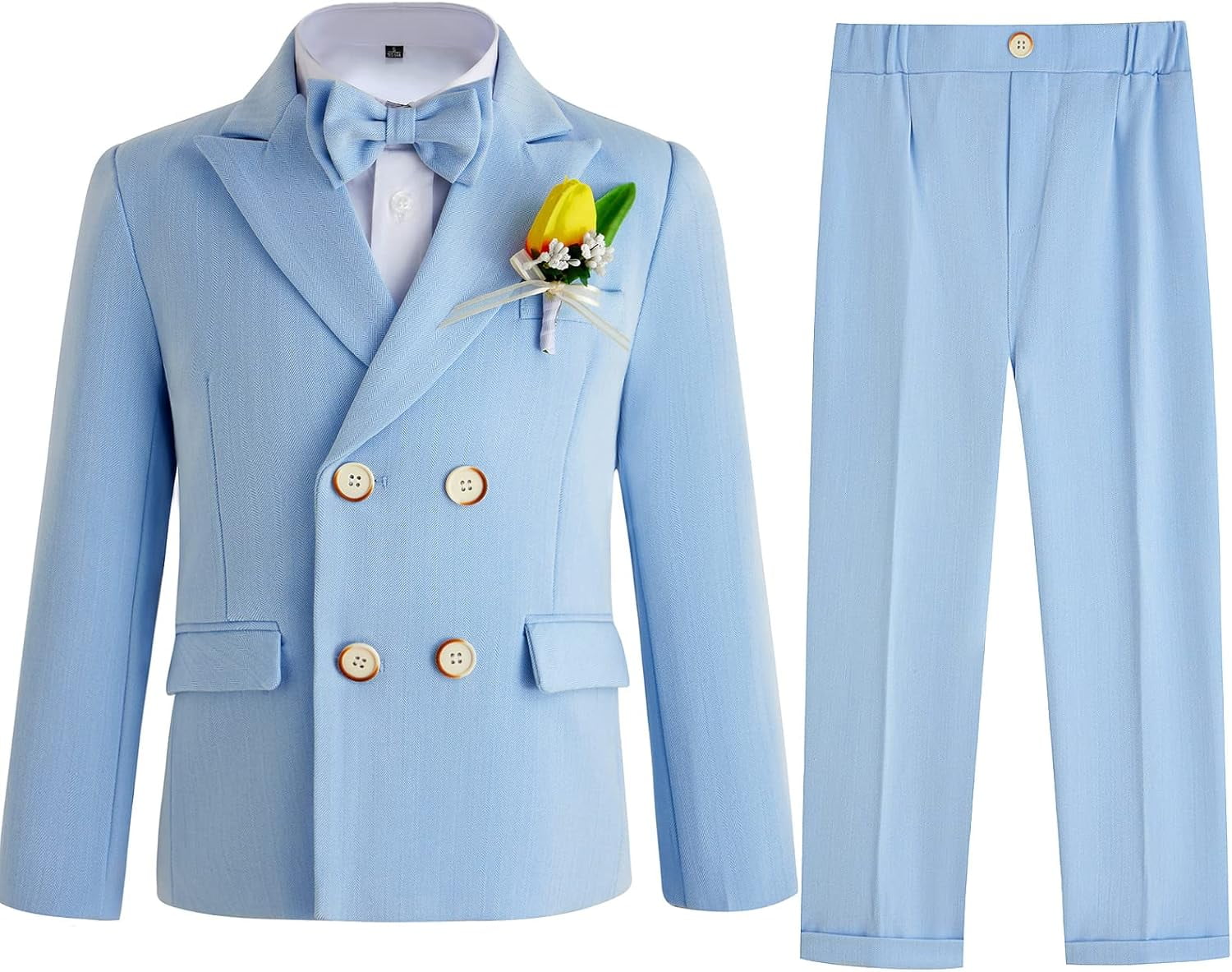 Boys Suits Toddler Tuxedo Double Breasted Formal Suit Set Kids Wedding ...