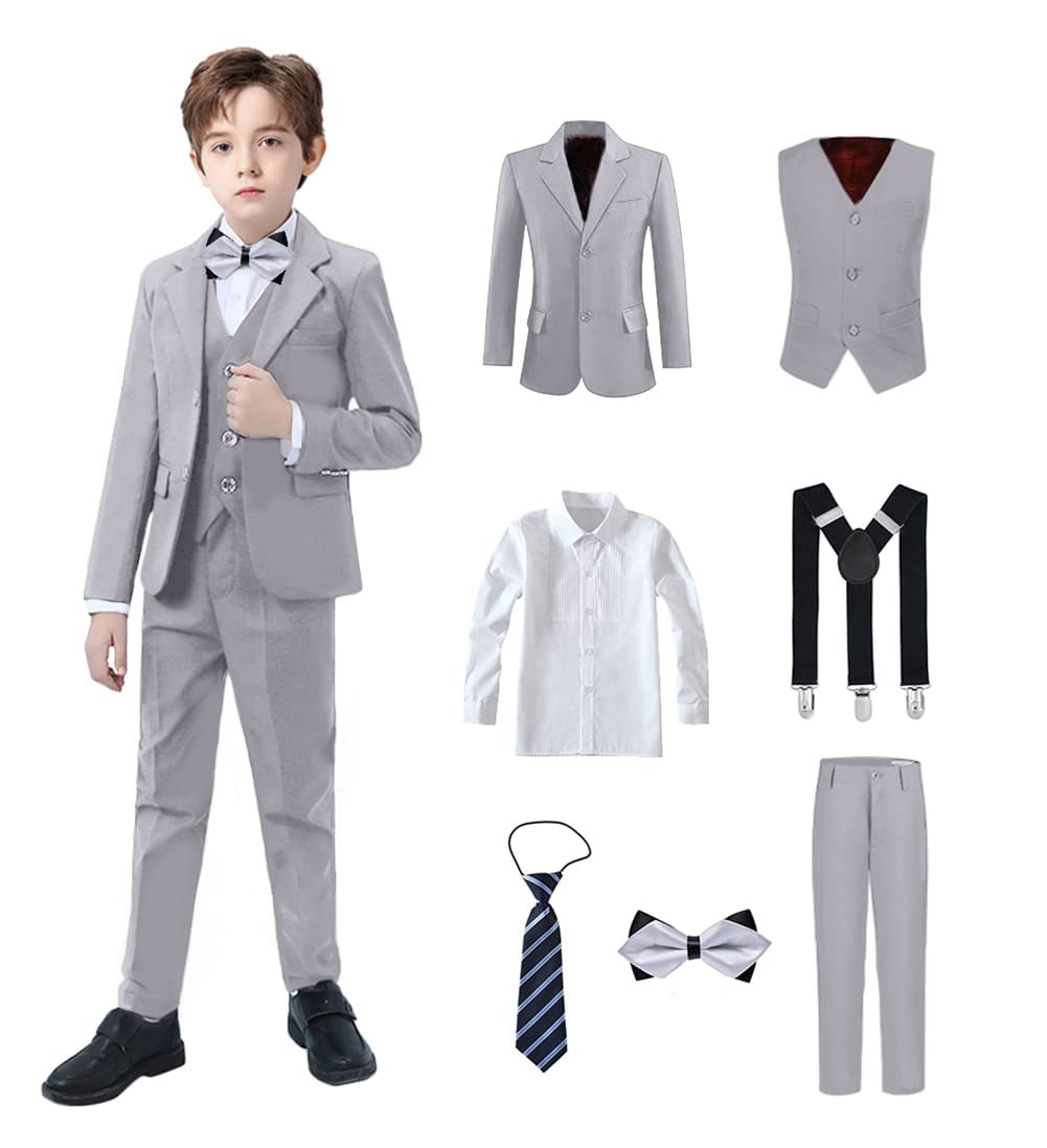 Boys Suits for Boy Slim Fit Formal Toddler Kids Suit 7Pcs Vest Dress ...