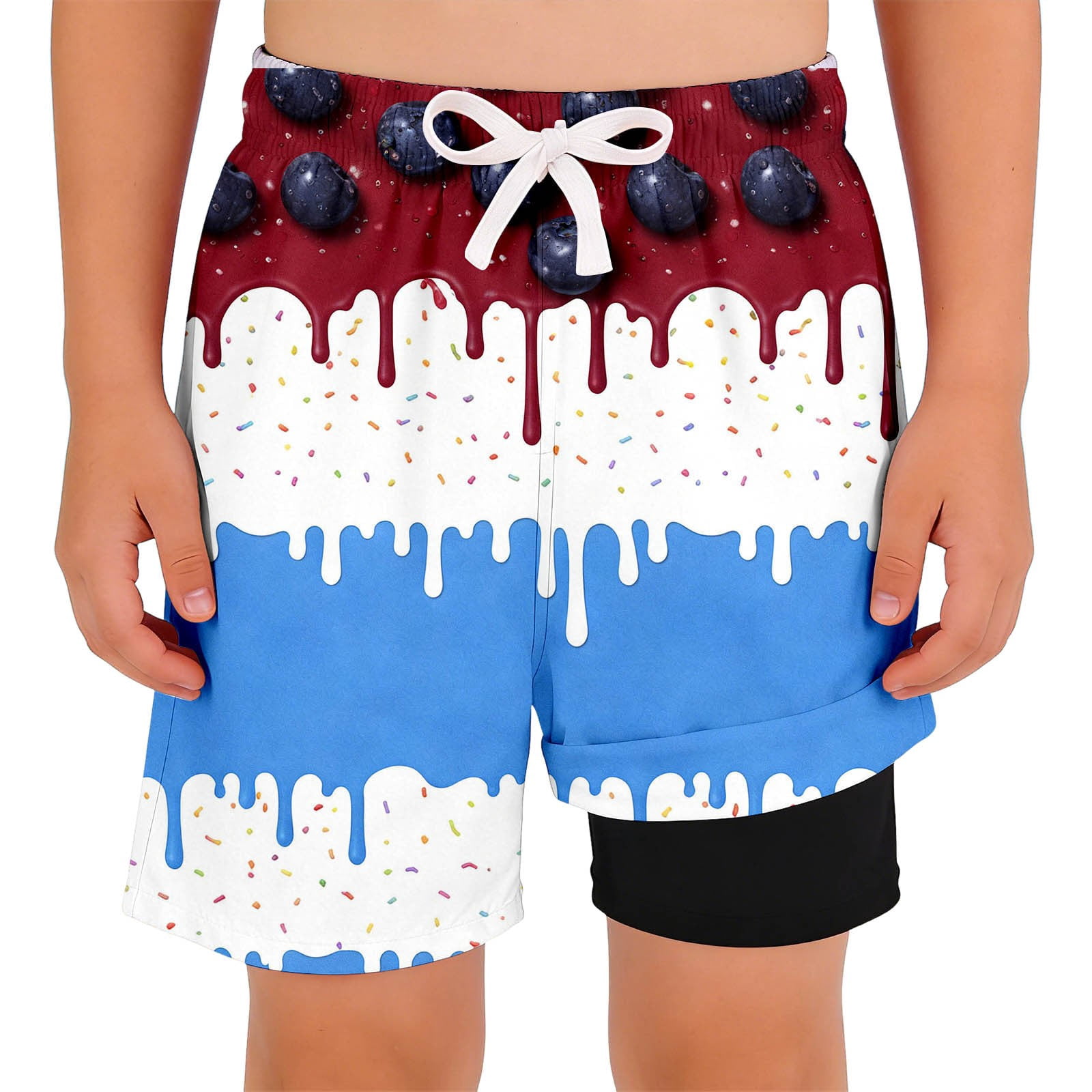 Boys Summer Casual Shorts High Waist Comfort Fit with Elastic Waistband ...