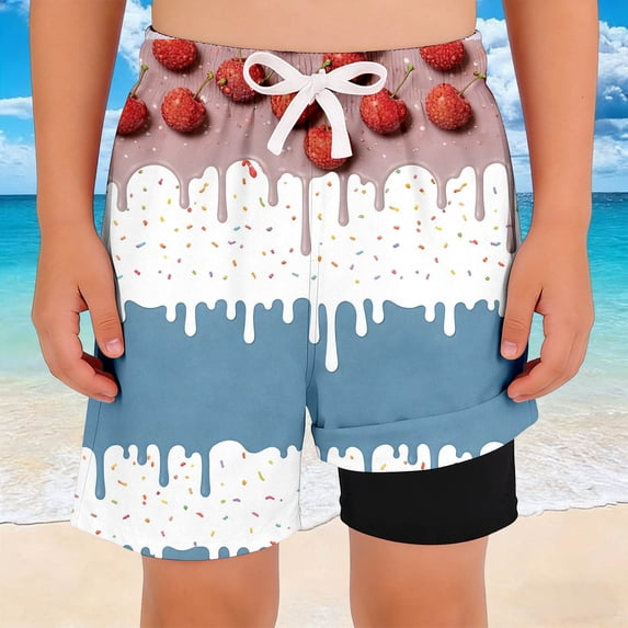 Boys Summer Casual Shorts High Waist Comfortable Loose Fit Printed ...