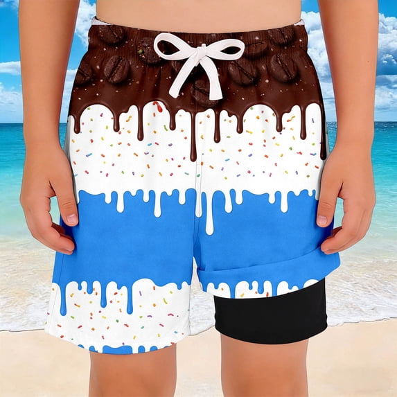 Boys Summer Casual Shorts High Waist Comfortable Loose Fit Printed ...