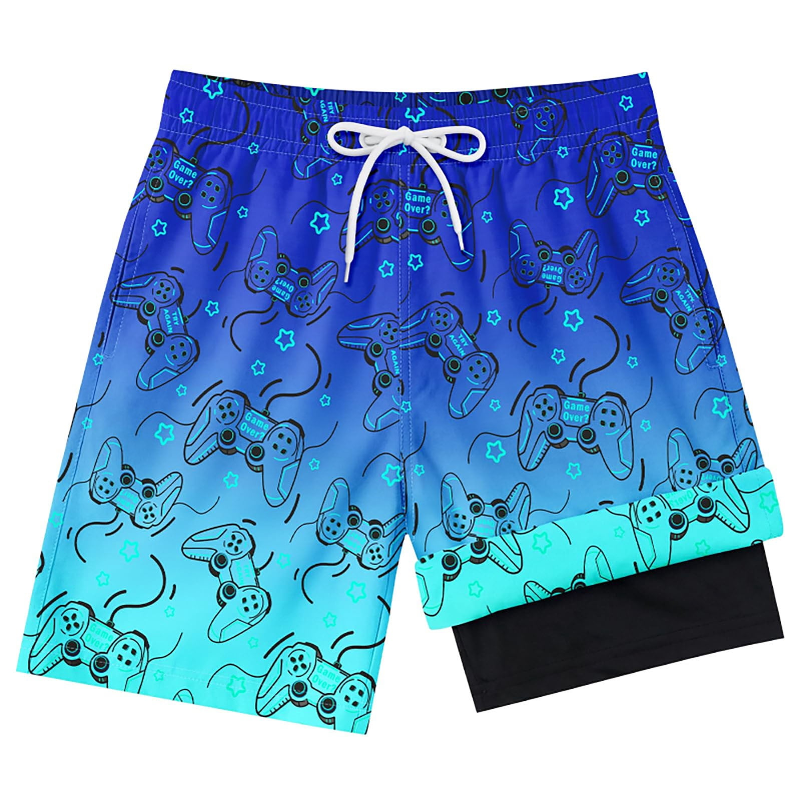Boys Summer Casual Swim Trunks Pineapple Print Knee Length with ...