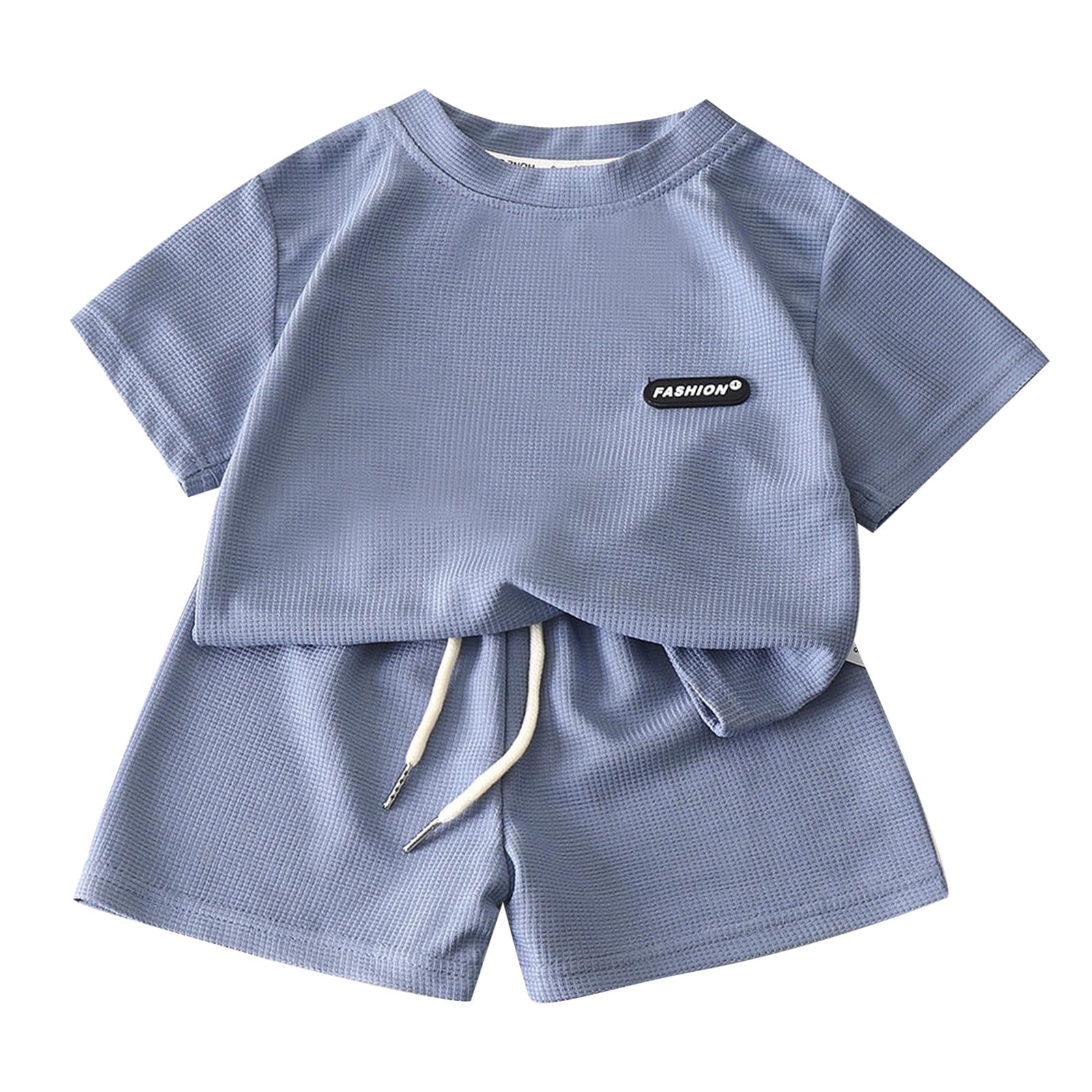 Boys Summer Clothes New Children's Wear Solid Color Casual Suit Loose ...