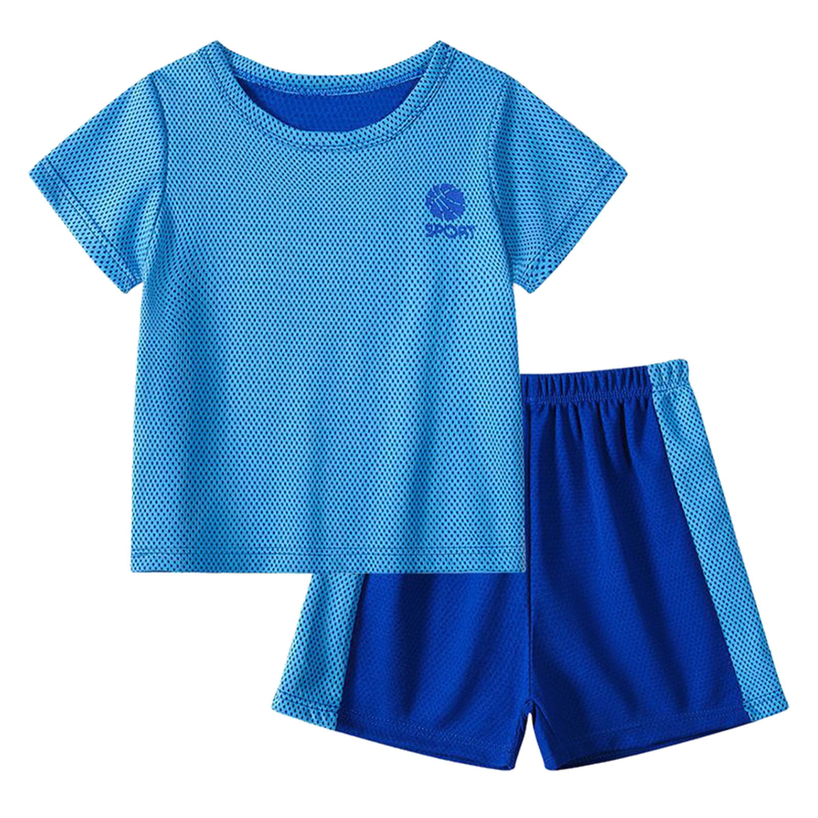 Boys Summer Clothes Short Sleeve Sport Shirt and Mesh Kids Soccer ...