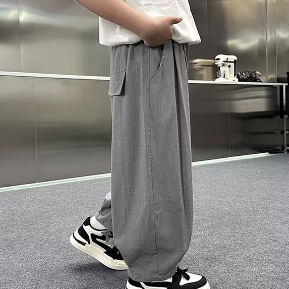 Boys Summer Harem Pants Lightweight Trousers Breathable Casual Bottoms ...