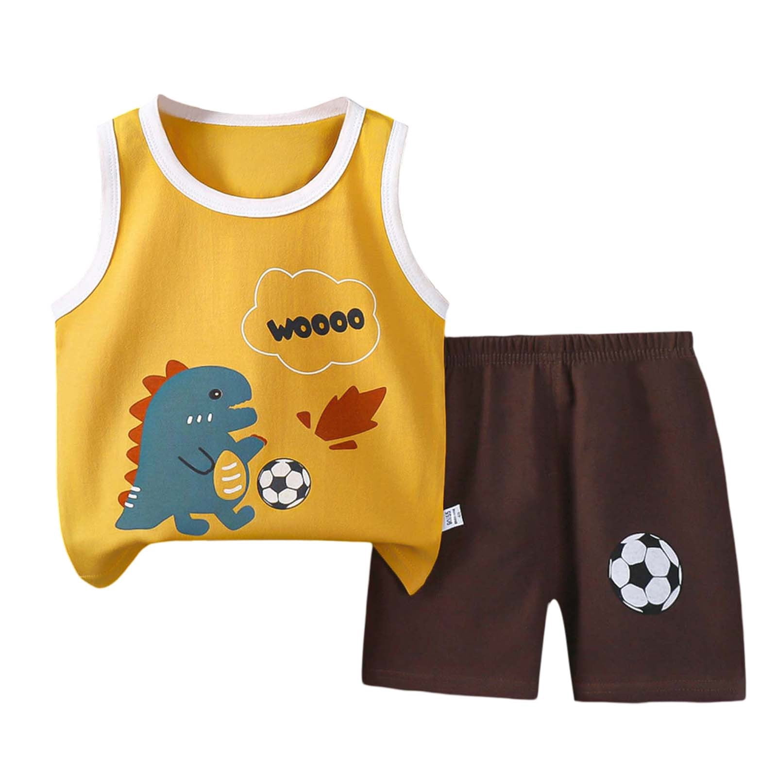 Boys Summer Outfits Active Play Everyday Wear Tank Top And Shorts Sets ...