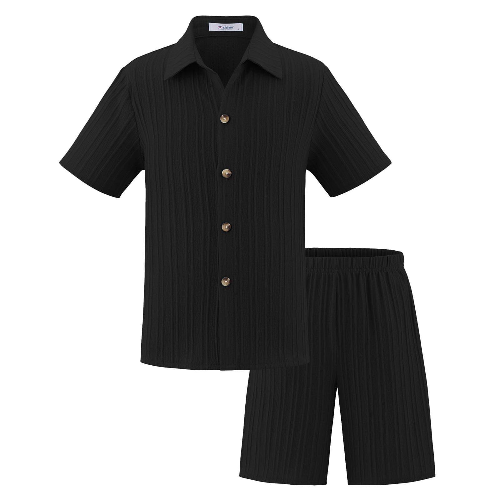 Boys Summer Outfits Casual Loose Fit Shorts Sets Elastic Waist (Big ...