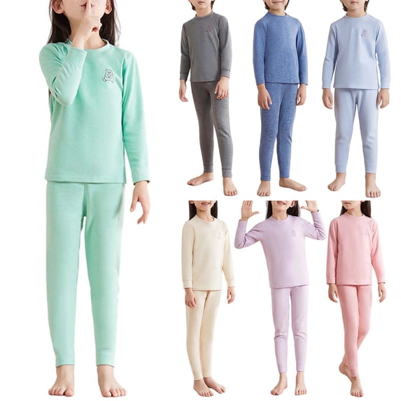 Boys Summer Outfits Kids Thermal Reversible Brushed Long Sleeve Top and ...