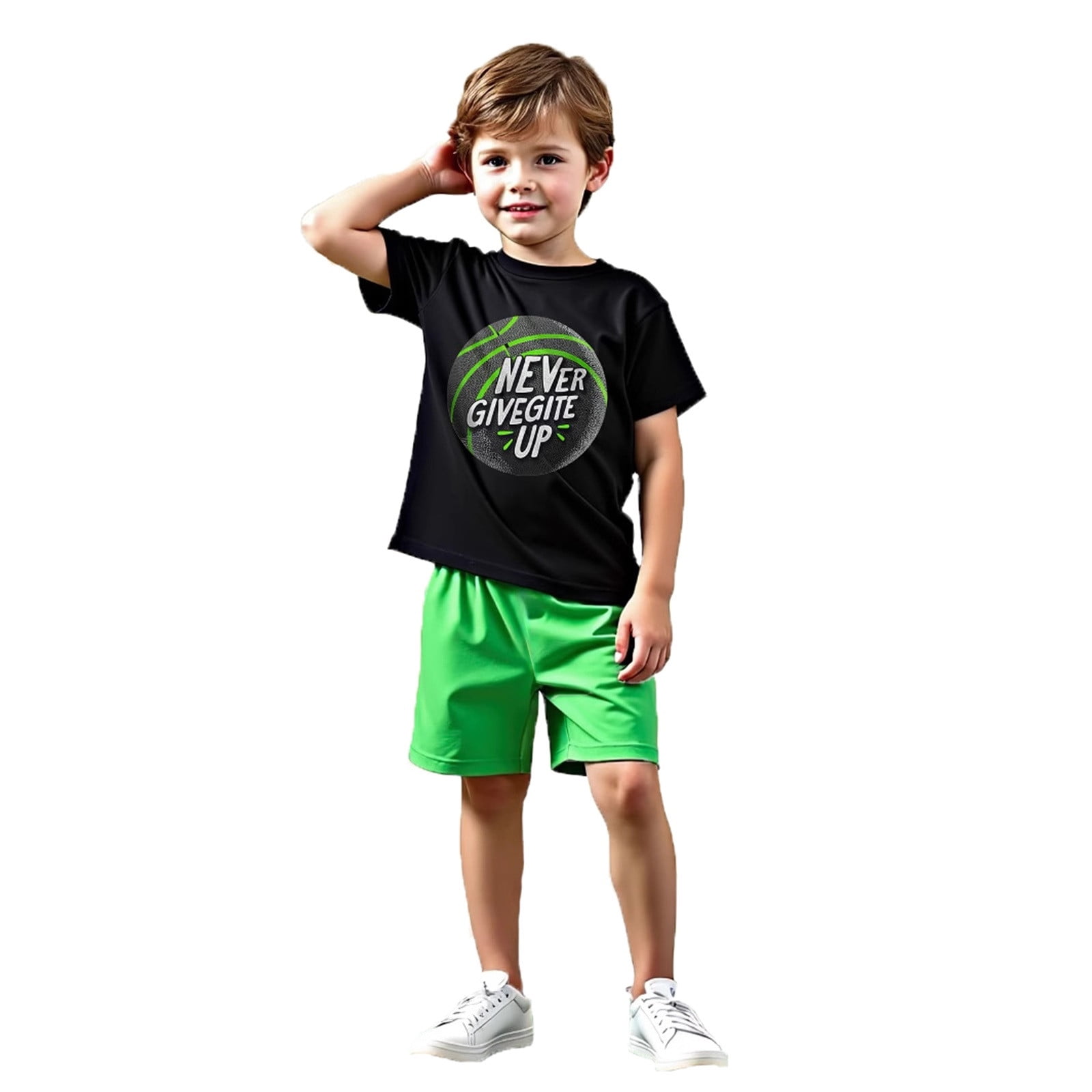 Boys Summer Outfits Sets Toddler Short Sleeve Fashion Prints T Shirt ...