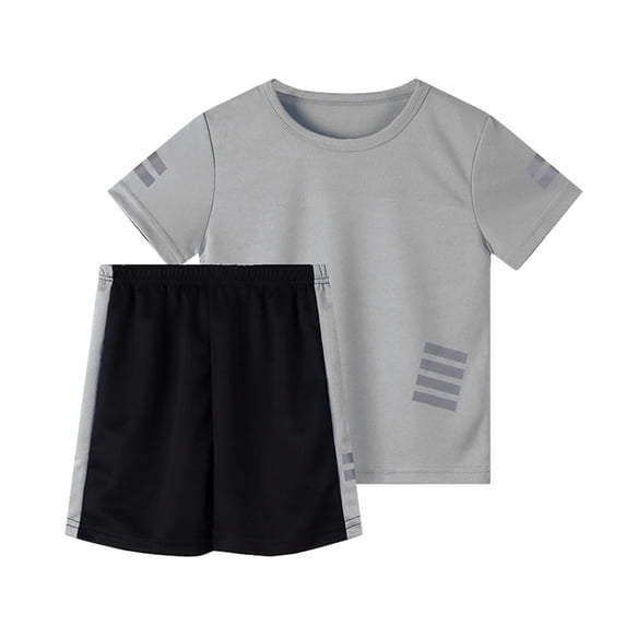 Boys Summer Reflective Athletic Outfit Mesh Short Sleeve Shirt and ...