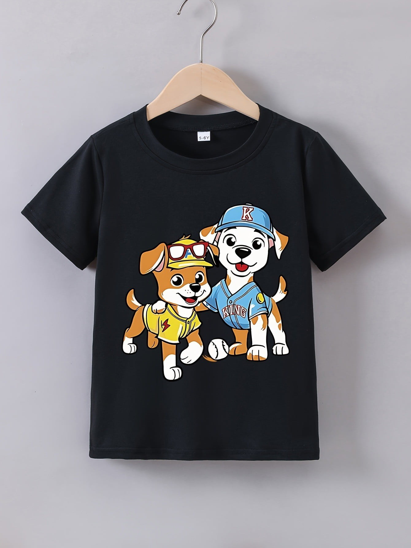 Boys' Summer Short Sleeve "Puppy Loves Baseball" Print T-Shirt, Leisure ...