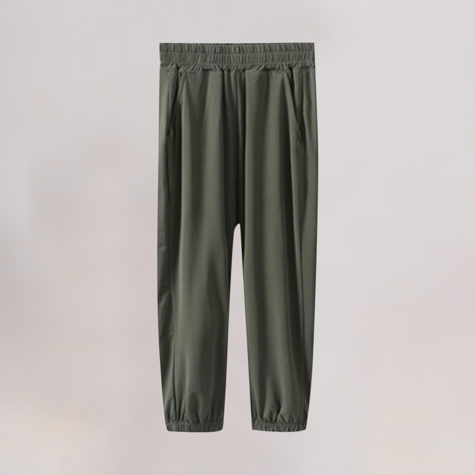 Boys' Summer Solid Color Loose Thin Breathable Pants Elastic Sports ...