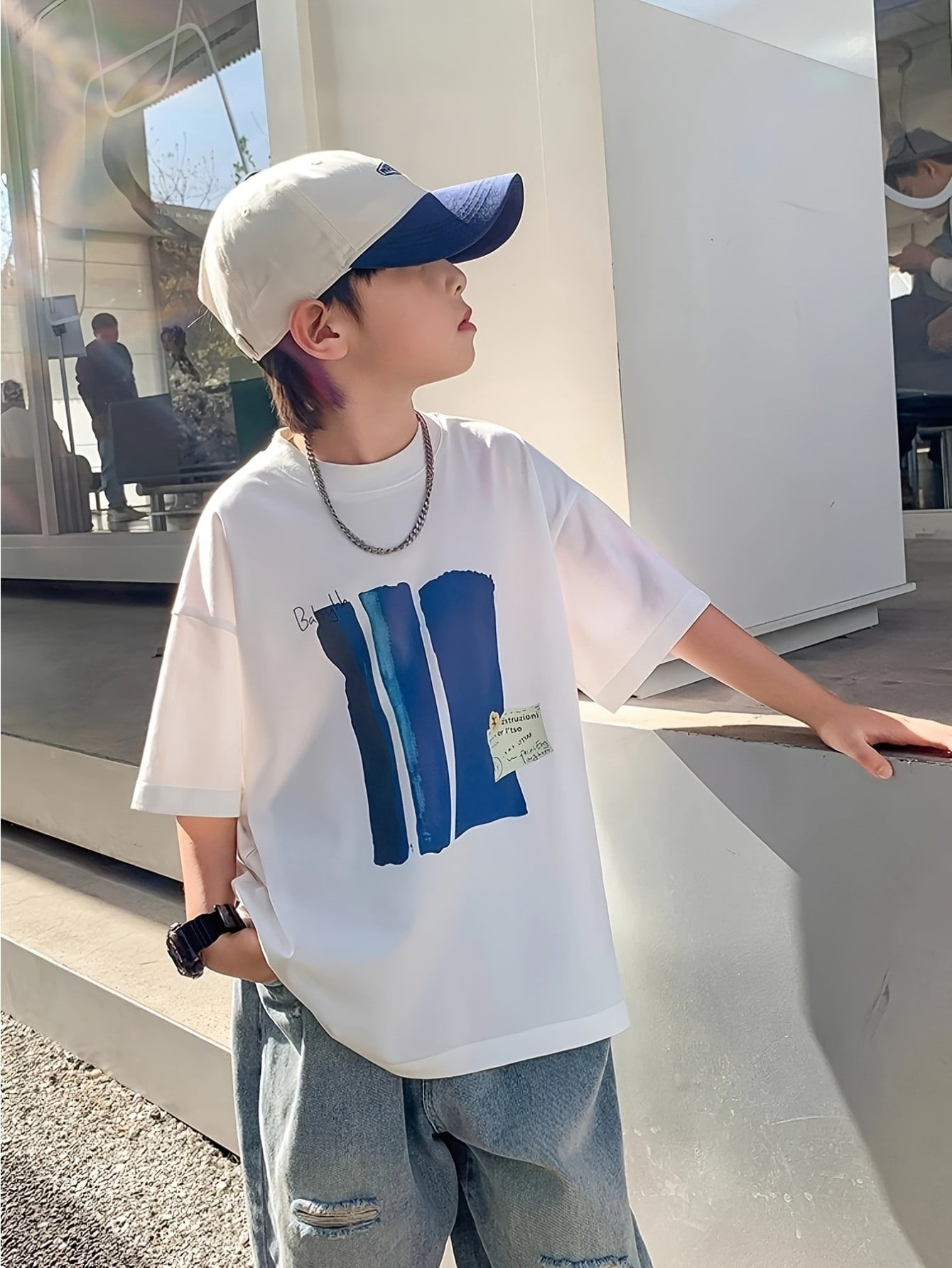 Boys' Summer T-Shirt - Cotton, Round Neck, Short Sleeve, Cartoon Print ...