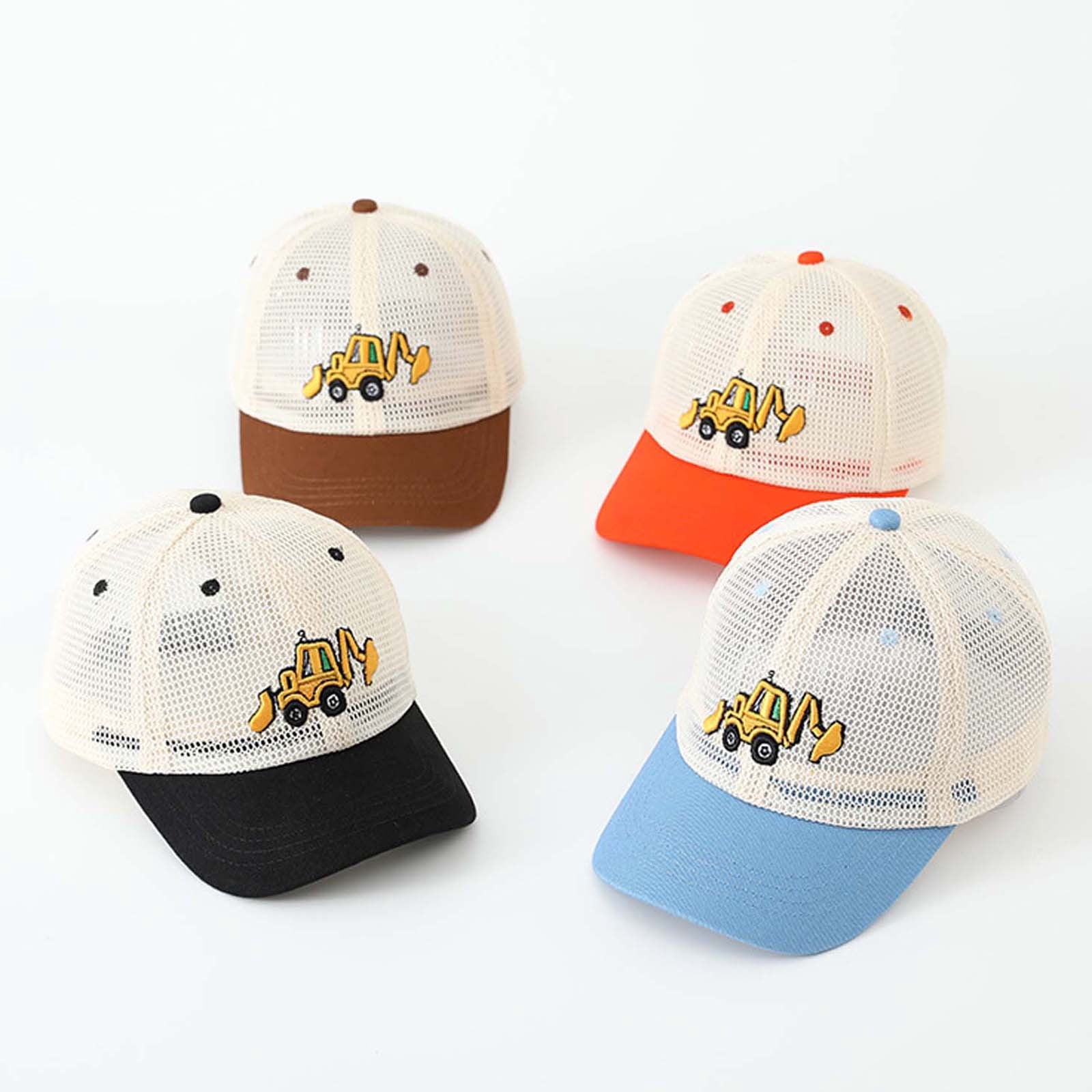 Boys Sun Hat Kids Summer Mesh Excavator Baseball Cap Breathable Outdoor ...