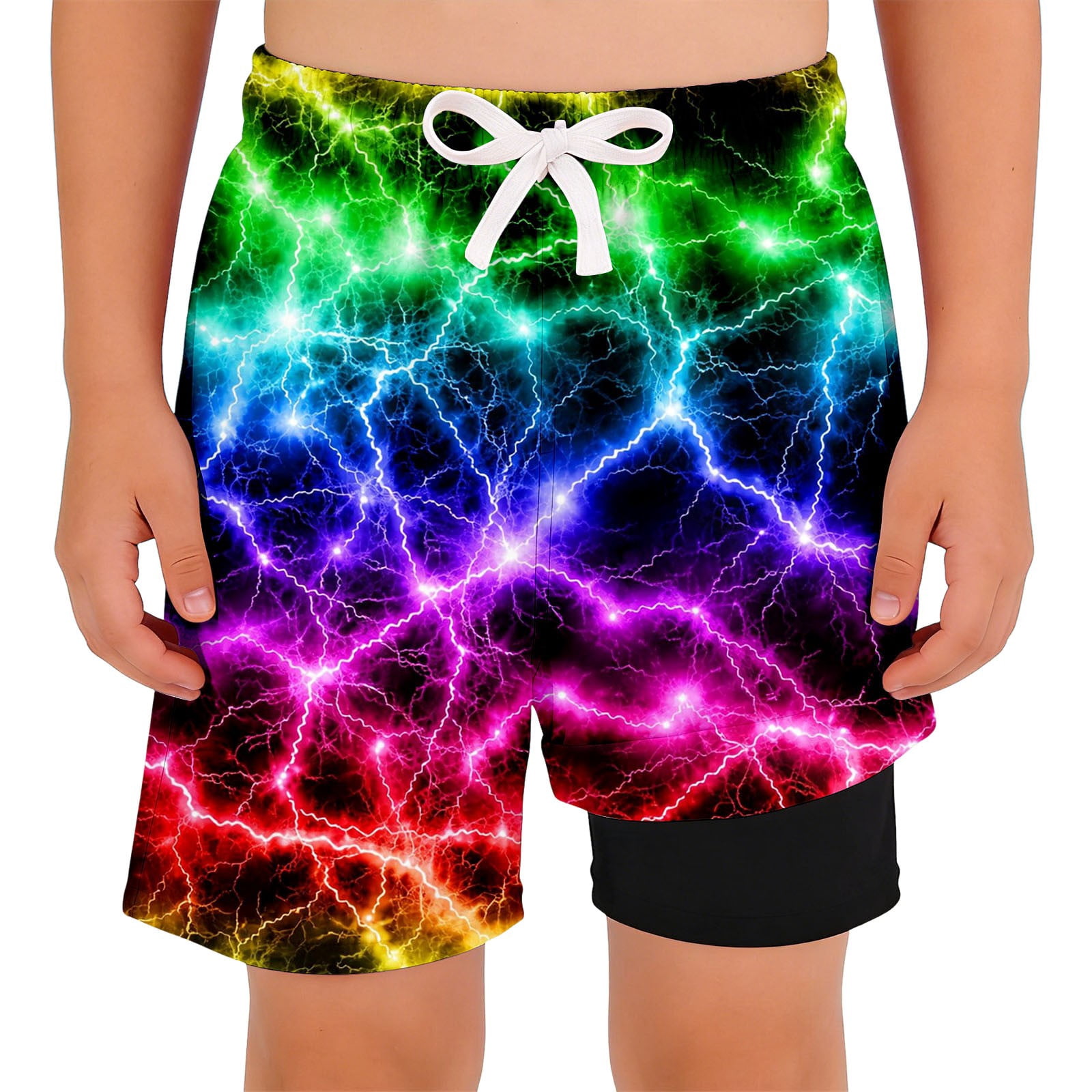 Boys Sun Ready Beach Print Shorts for Kids Lightweight Summer Swim ...