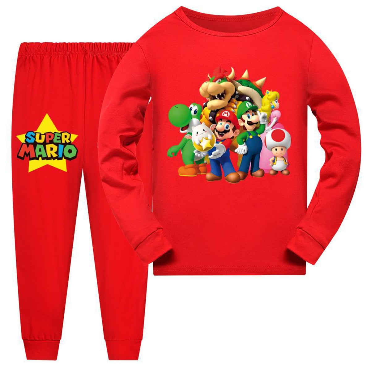 Boys Super Mario Graphics Pyjamas 2-Piece Girls Pjs Movie Fans ...