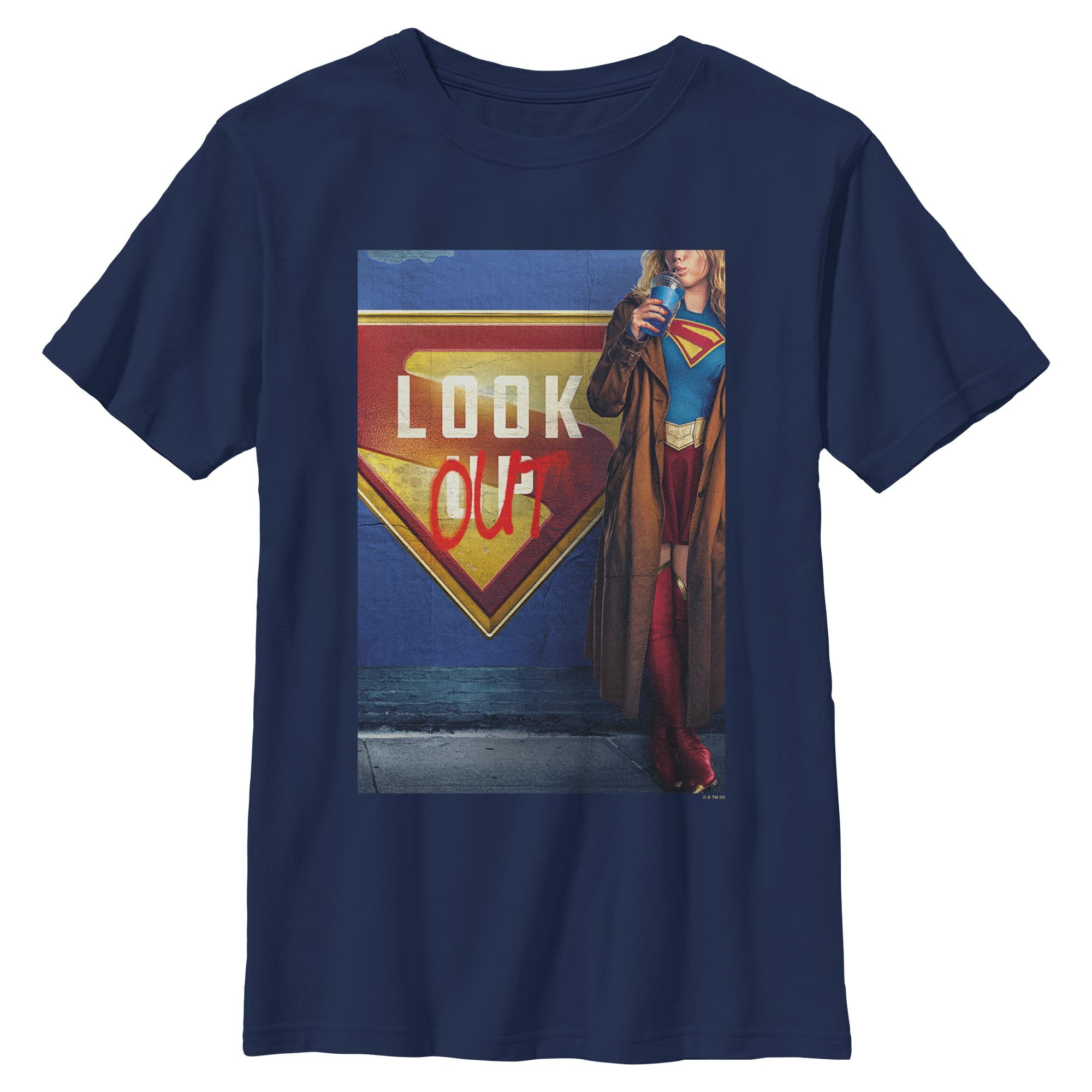 Boys Supergirl Official Look Out Poster T Shirt - Walmart.com