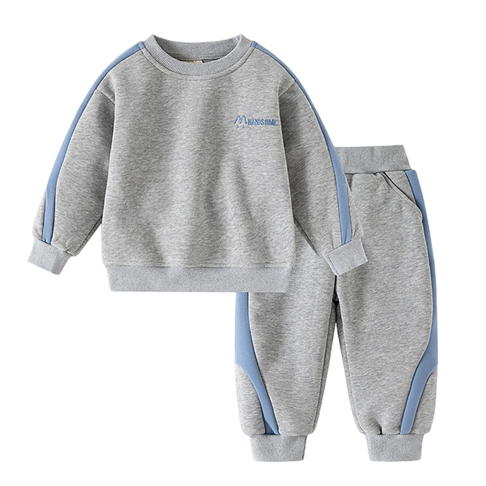 Boys Sweat Suit Boys Clothes Boys Tracksuit Winter Warm Casual Outfit ...