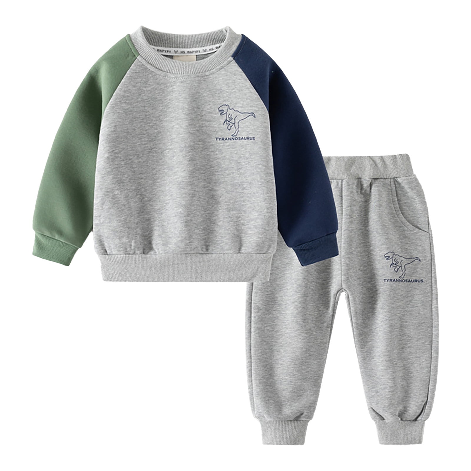 Boys Sweat Suit Kids Clothes Toddler Boys Long Sleeve Cartoon Dinosaur ...