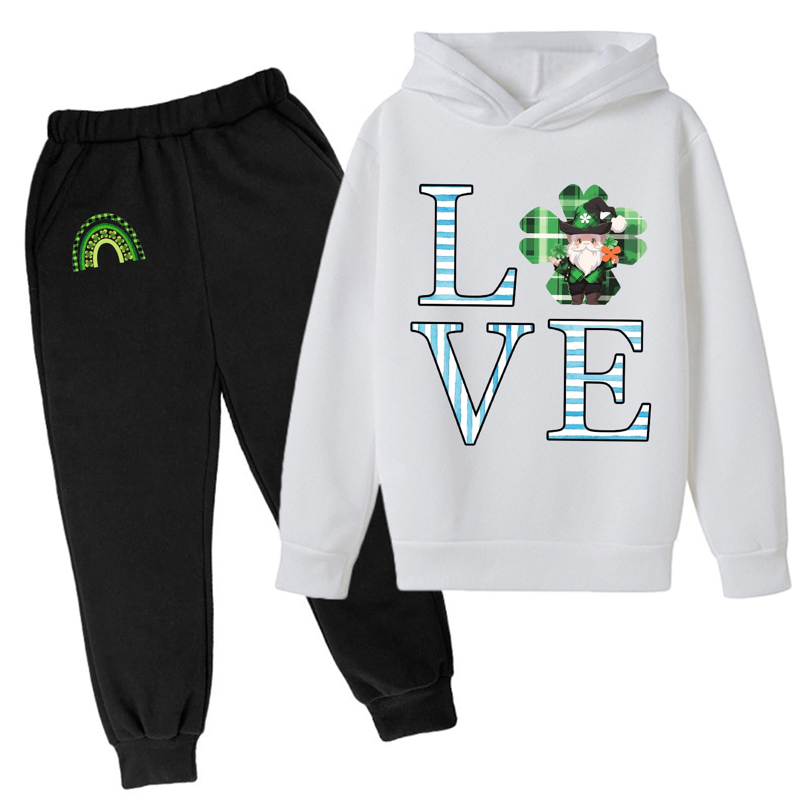 Boys Sweat Suit Sweatsuits for Boys Shamrock Hoodie Pullover Tops Pants ...