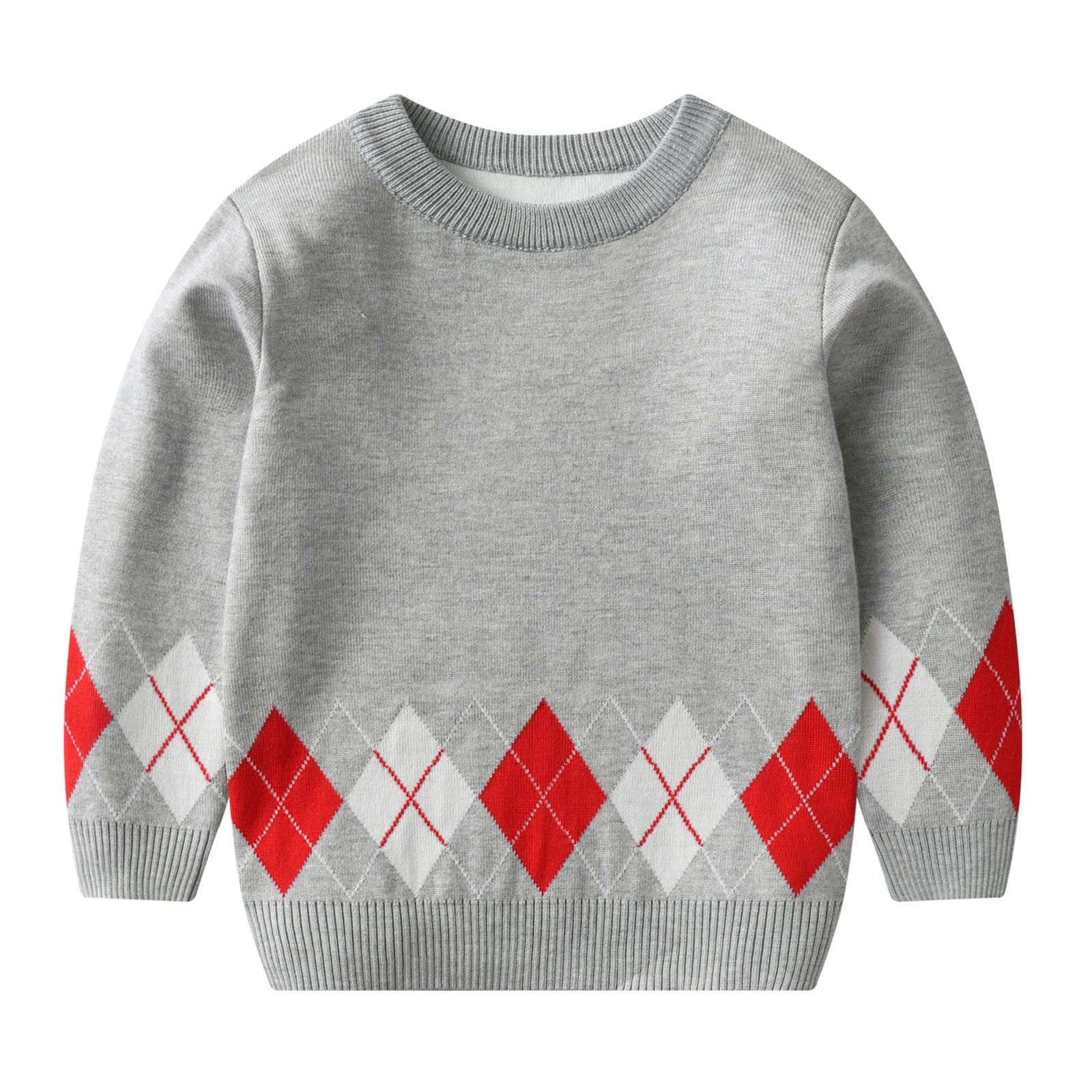 Boys Sweater Boys Girls Long Sleeve Knit Sweater Base Warm Polyester ...