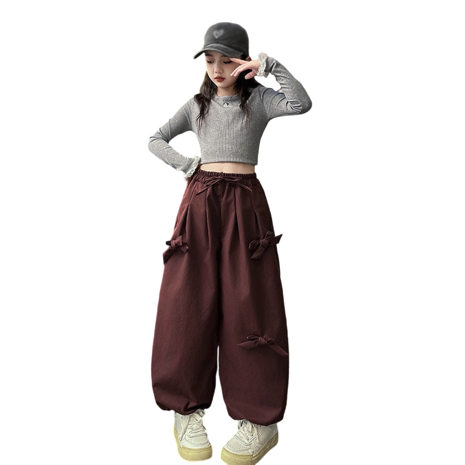 Boys Sweatpants,Girls Harem Pants With Decorative Bow Tie For Loose ...