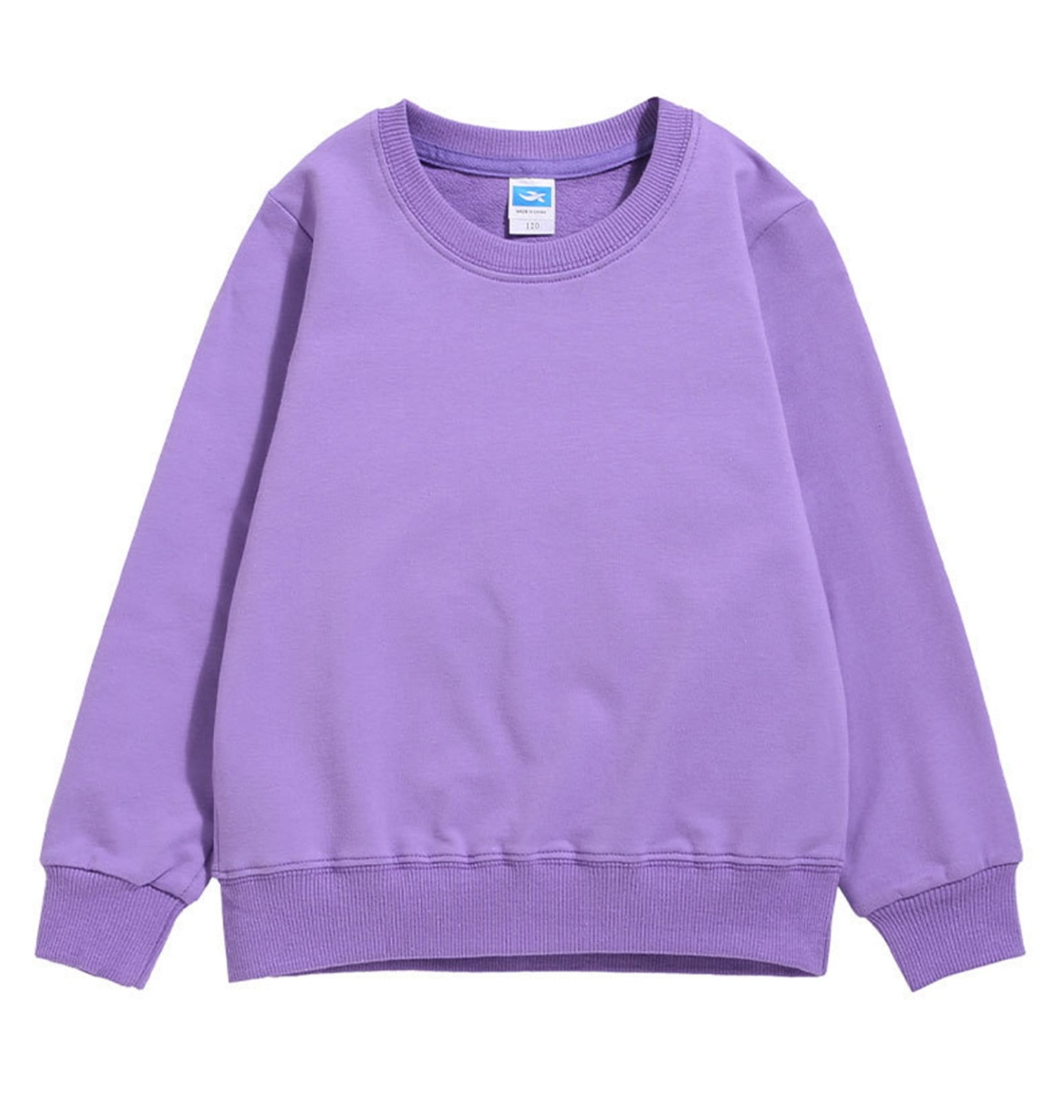 Boys Sweatshirts Fashion Crew Neck Solid Color Long Sleeve Loose Fit ...