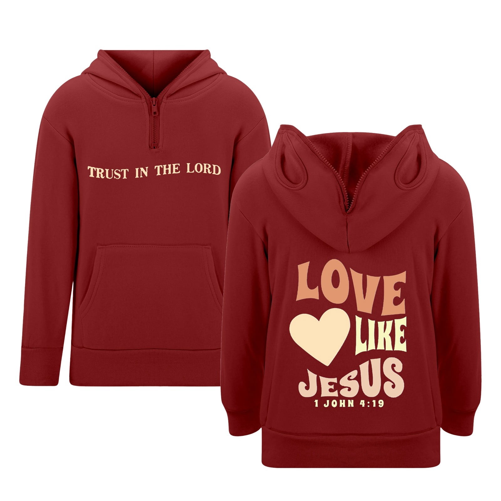 Boys Sweatshirts Letter Print Pullover Zip Up Hoodie With Pockets ...