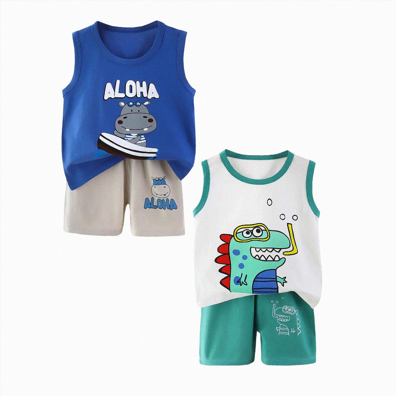 Boys Sweatsuit Toddler Boy Clothes Summer Outfits Hoodie Sleeveless ...