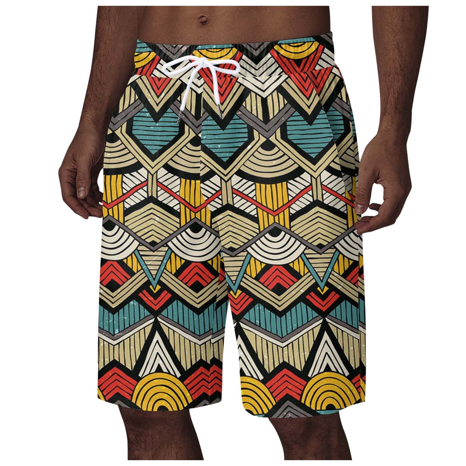 Boys Swim Shorts African Dashiki Traditional Style Hawaii Ankara Floral ...