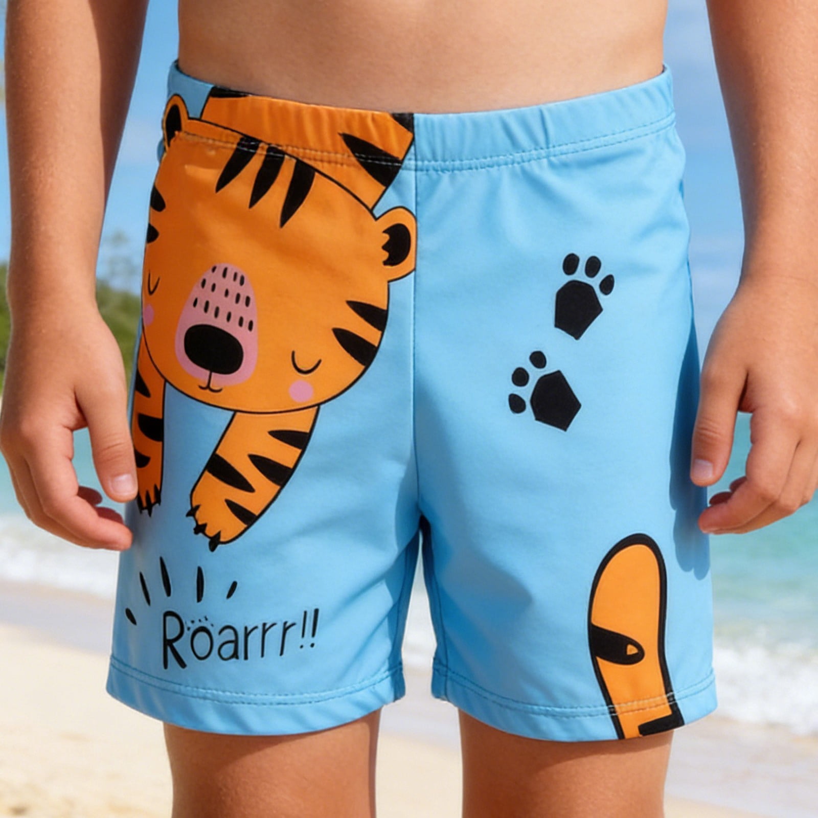 Boys Swim Shorts Boys Bright Cartoon Print Swim Trunks Quick Fit ...