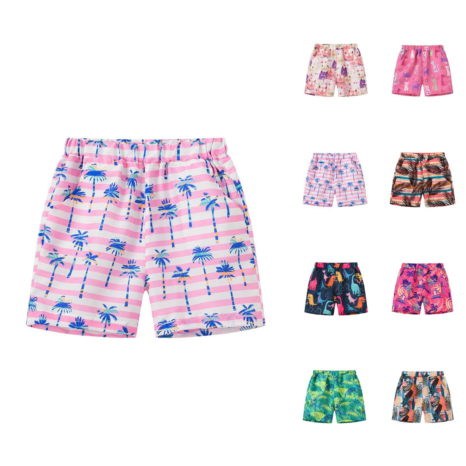 Boys Swim Shorts Hawaiian Style Beach Swim Trunks Lightweight Elastic ...