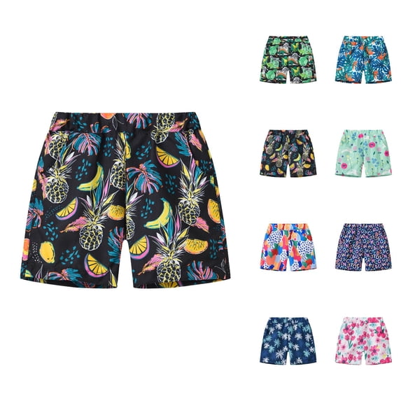 Boys Swim Shorts Hawaiian Vacation Casual Swim Trunks Lightweight ...