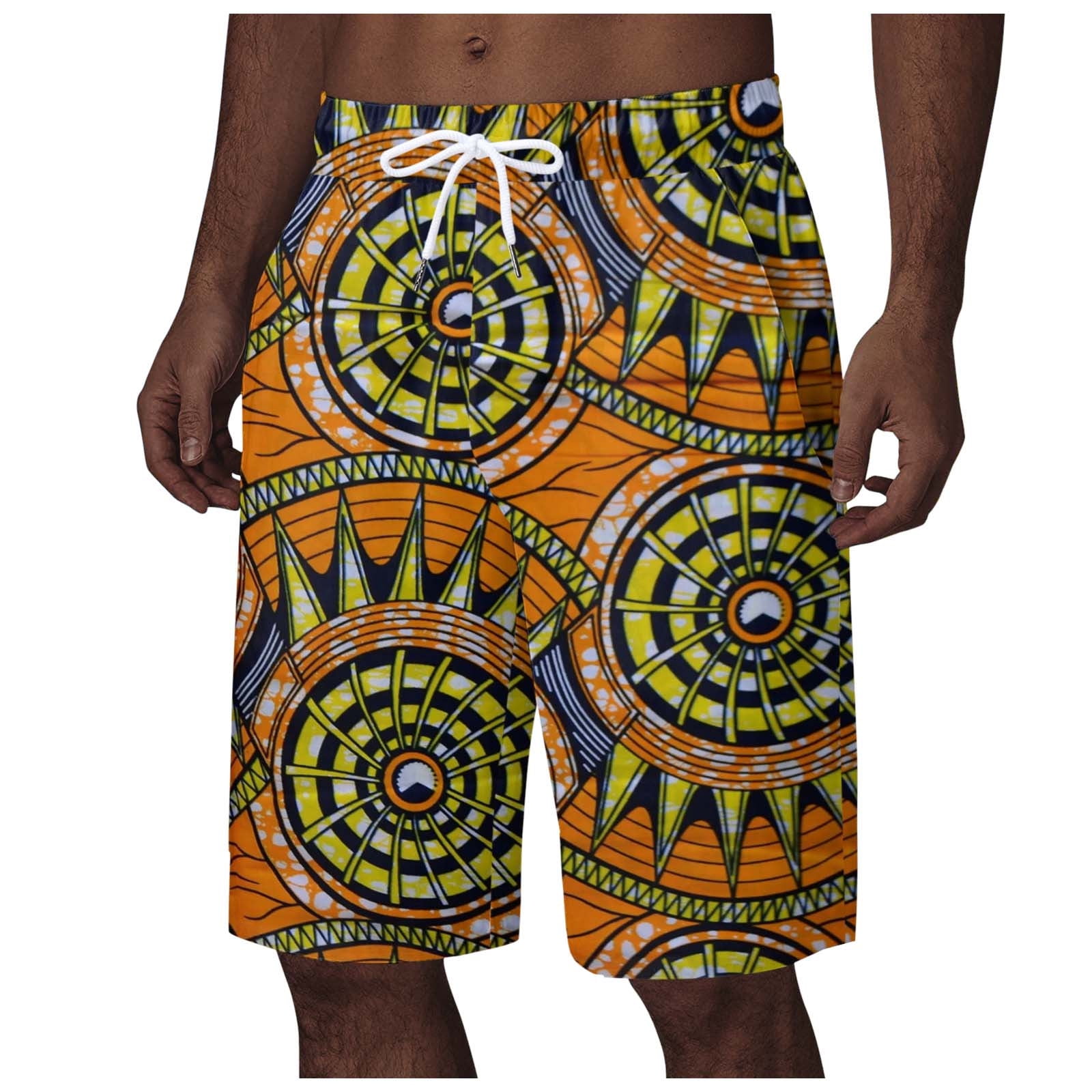 Boys Swim Trunks African Dashiki Traditional Style Hawaii Ankara Floral ...