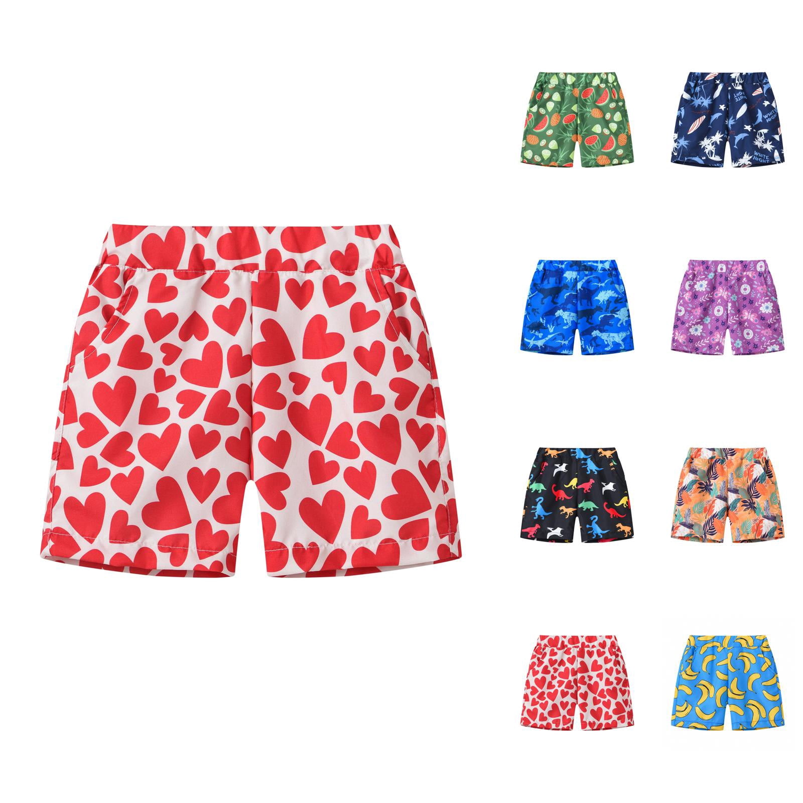 Boys Swim Trunks Cartoon Print Beach Swim Shorts Tropical Surf Style ...