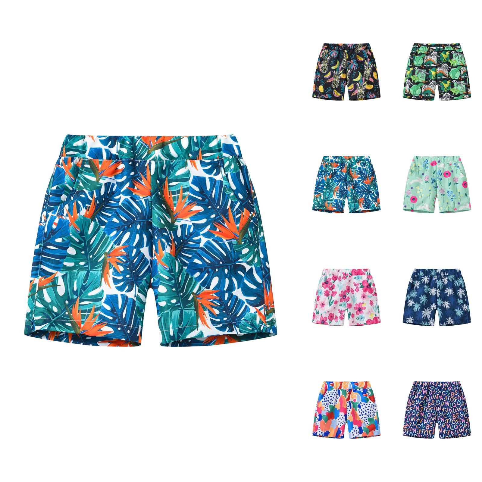 Boys Swim Trunks Cartoon Print Lightweight Swim Shorts Hawaiian ...