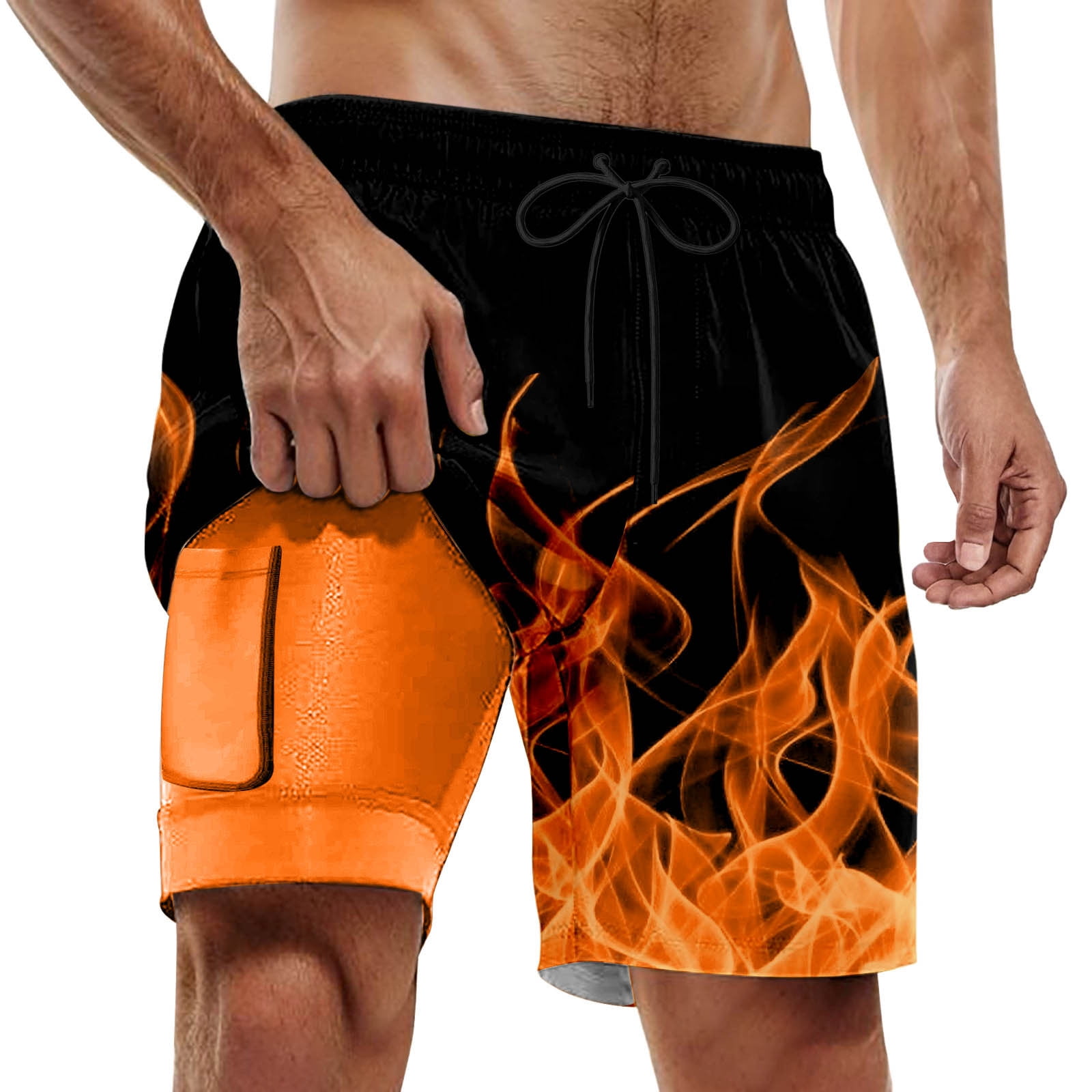 Boys Swim Trunks Casual Double Layer Fashion Versatile Casual Printed ...