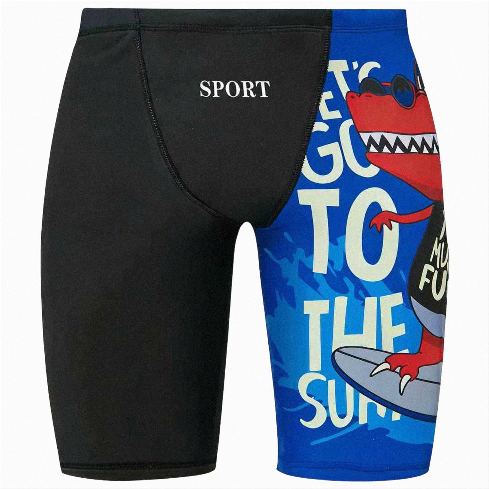 Boys Swim Trunks Cool Sport Print Quick Dry Compression Jammers ...