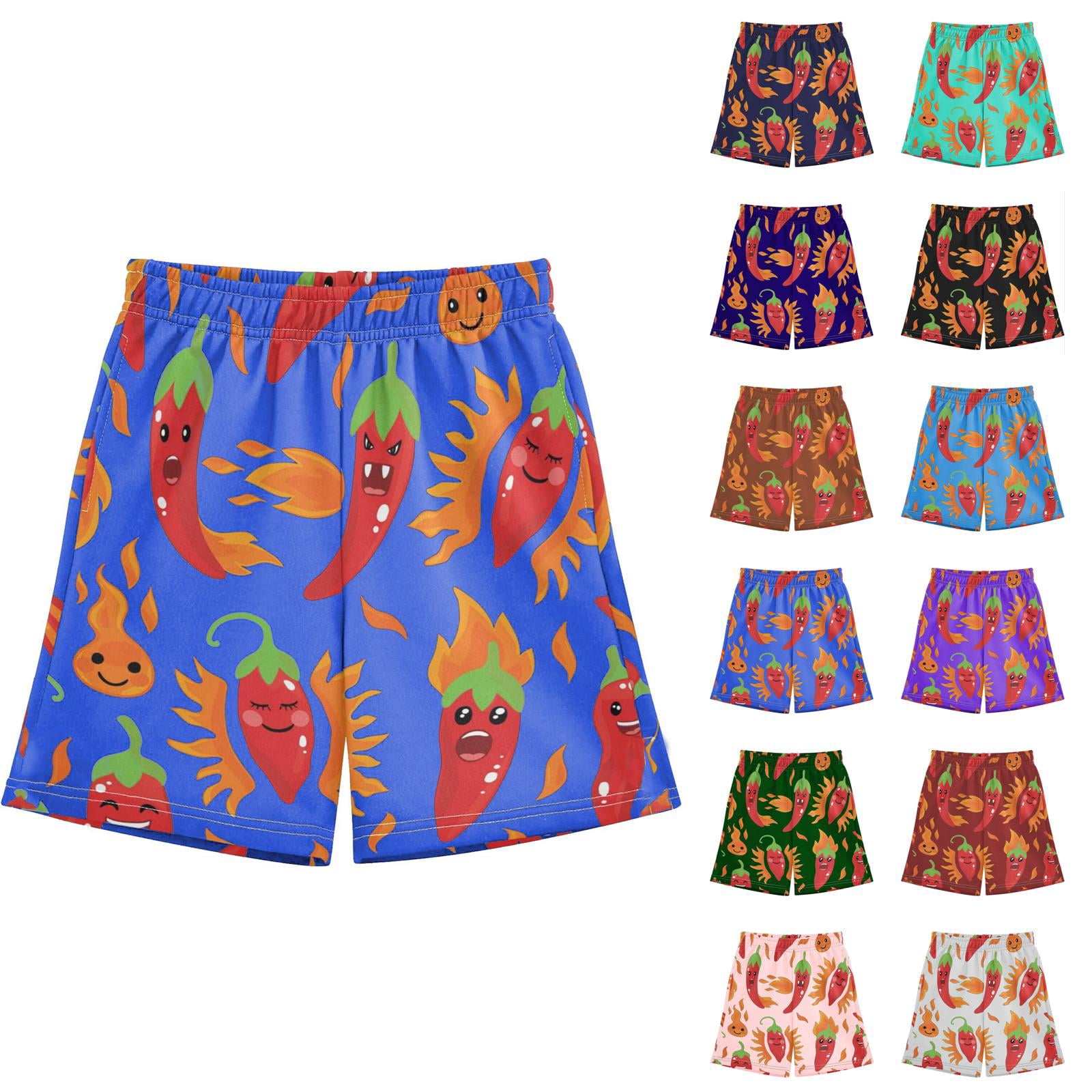 Boys Swim Trunks Funny Chili Pepper Print Quick Dry Lightweight Swim ...