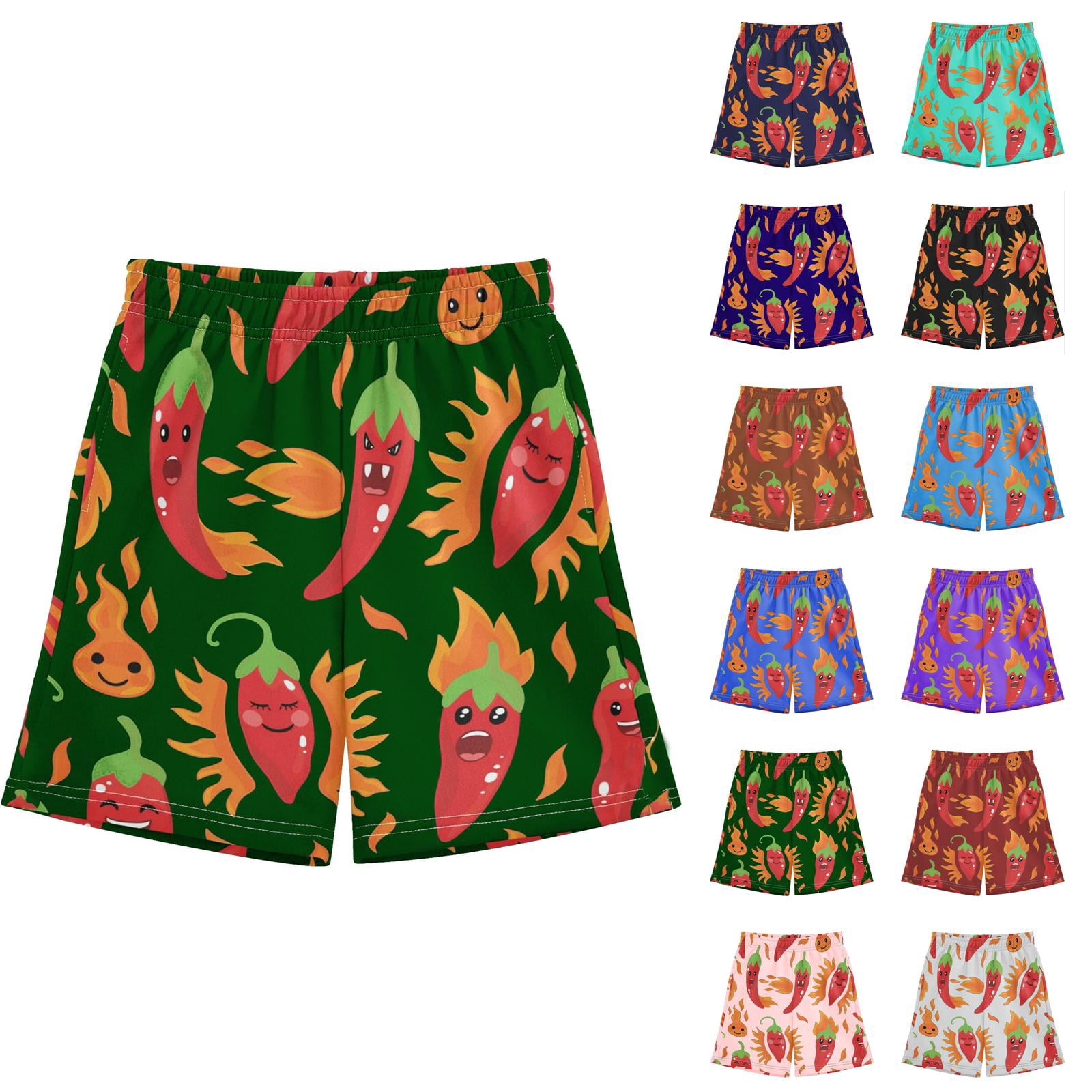 Boys Swim Trunks Funny Chili Pepper Print Quick Dry Lightweight Swim ...