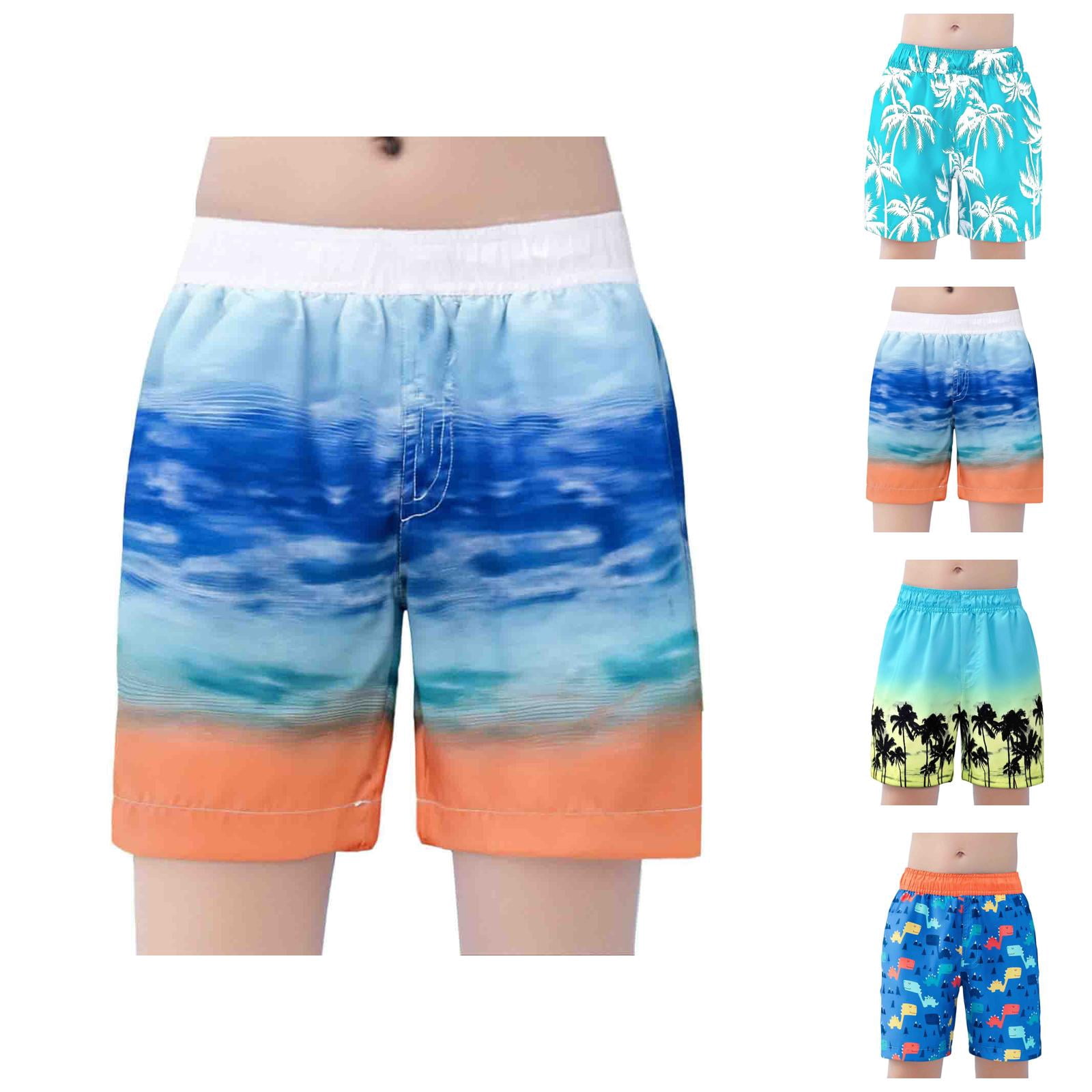 Boys Swim Trunks Hawaiian Vacation Beach Shorts Elastic Waist ...