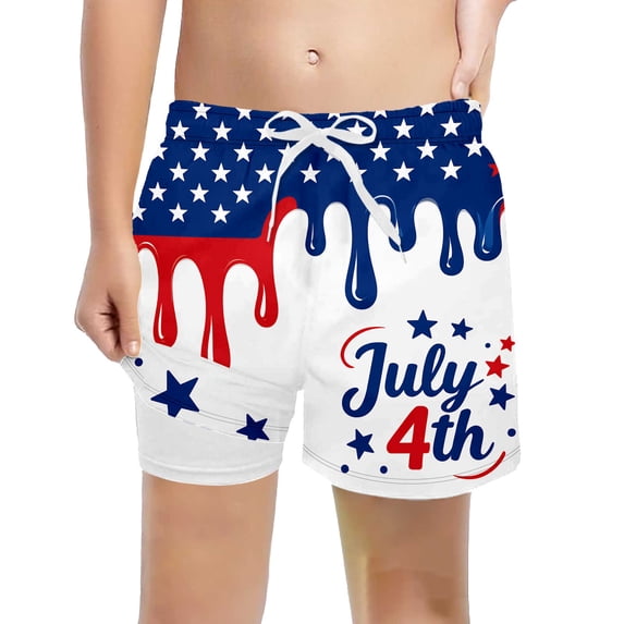 Boys Swim Trunks One Piece Kids Summer Ice Print For Youth Days With ...