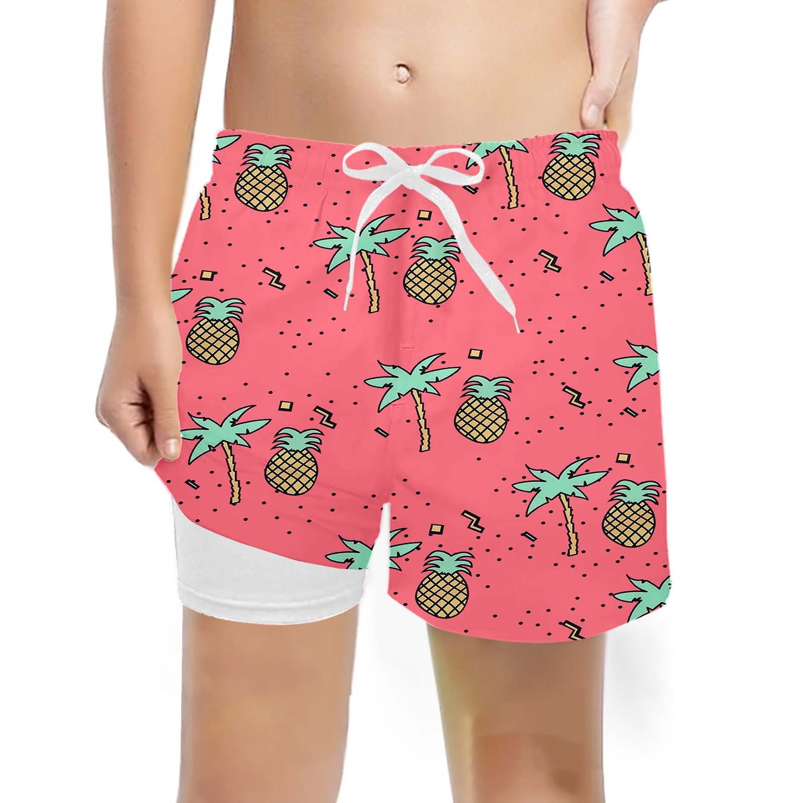Boys Swim Trunks With Compression Liner Toddler Bathing Suits for Kids ...