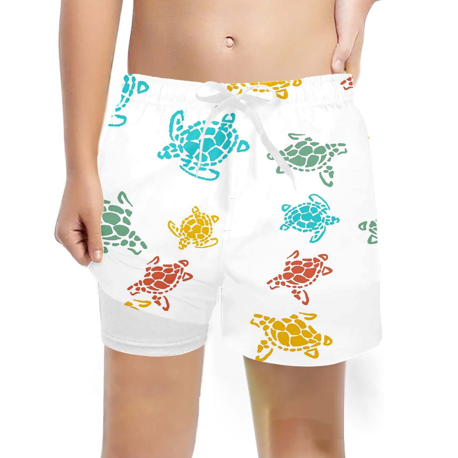 Boys Swim Trunks With Compression Liner Toddler Bathing Suits for Kids ...