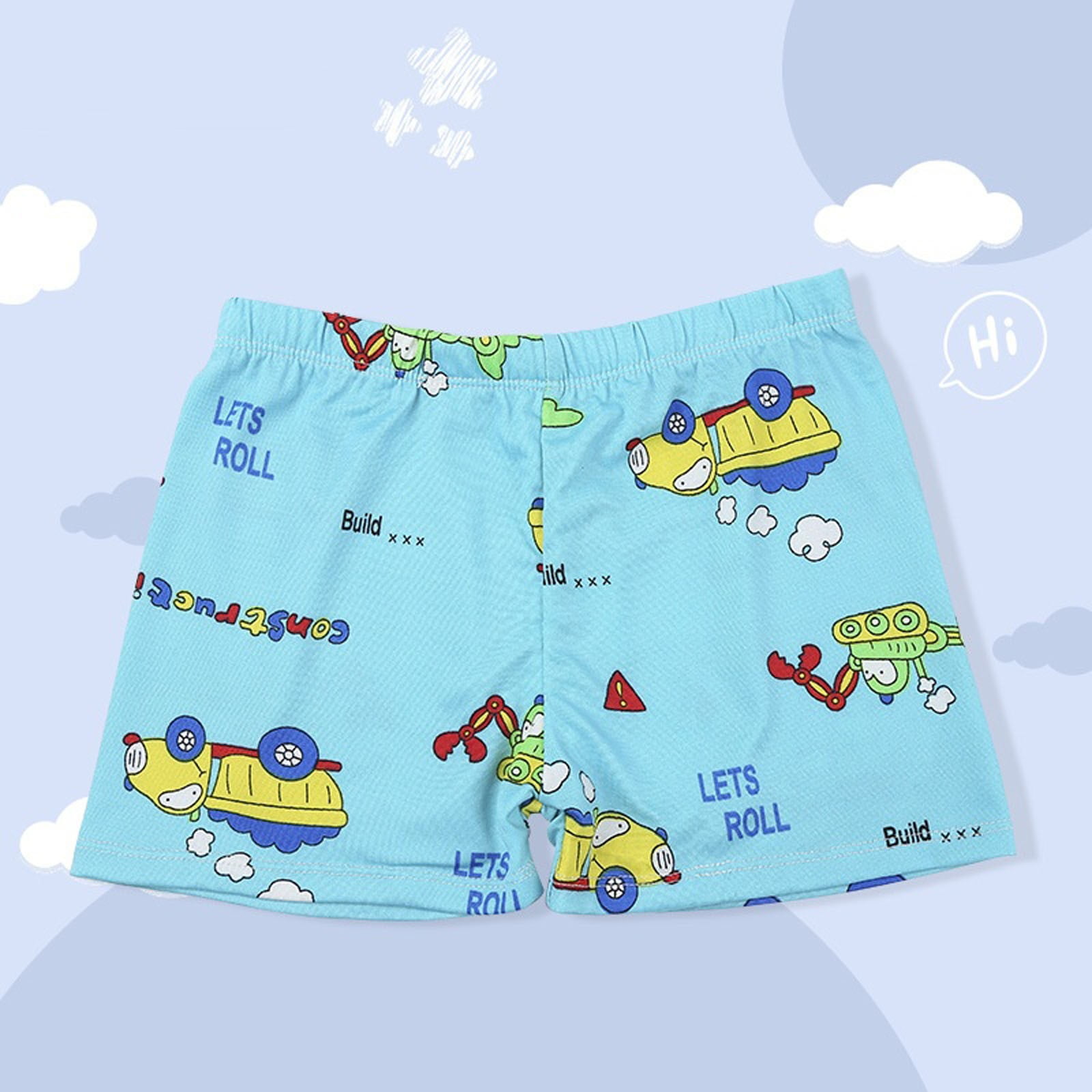 Boys Swim Trunks With Large Car Pattern Hawaiian Style Beach Trousers ...