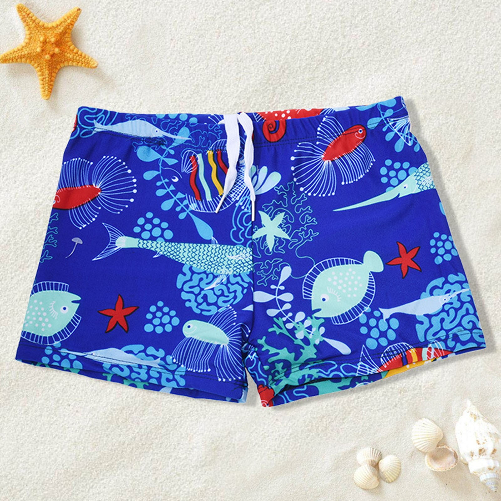Boys Swim Trunks With Underwater Creature Print Shorts Hawaiian Style ...
