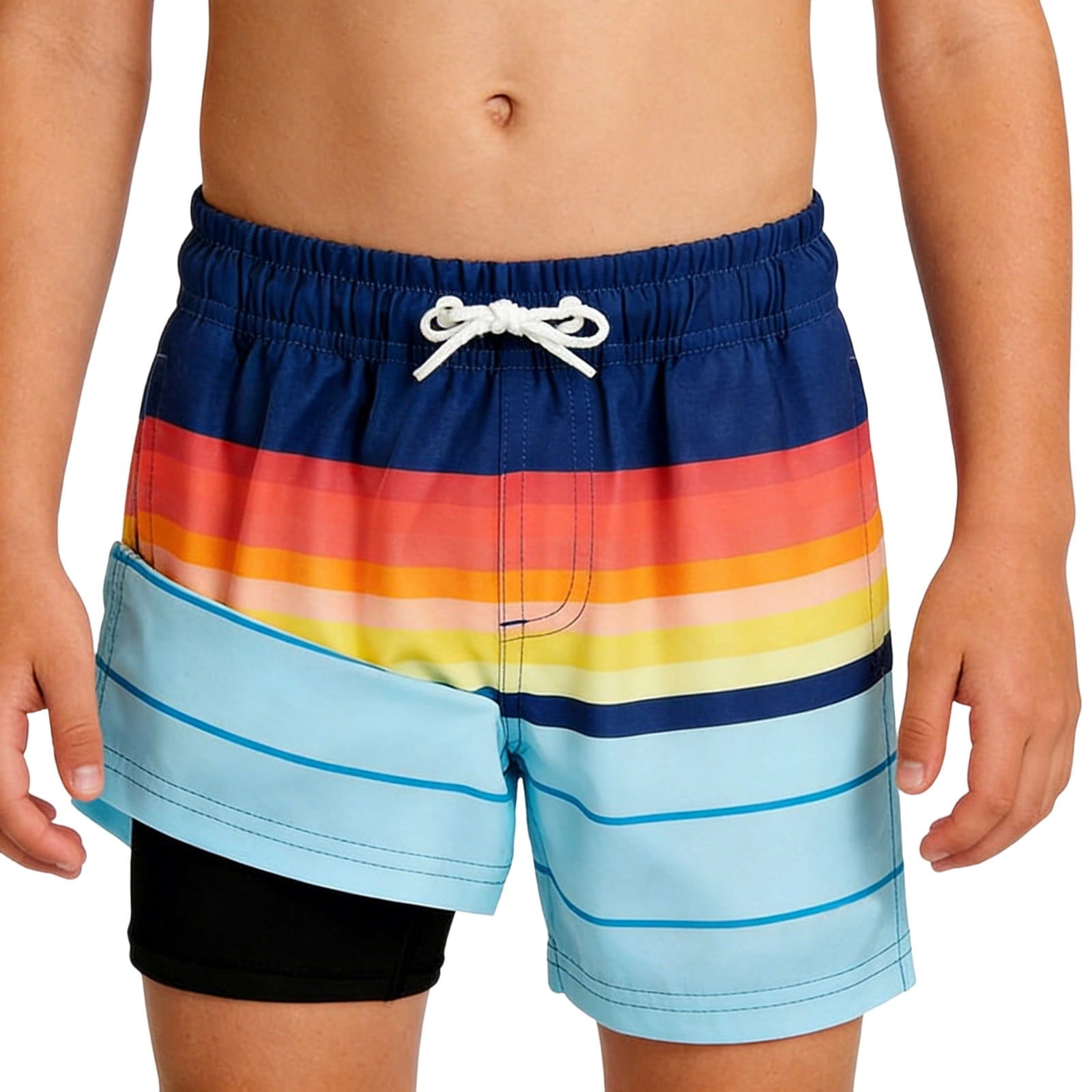 Boys Swim Trunks with Compression Liner Kids Swimsuits Boys Bathing ...