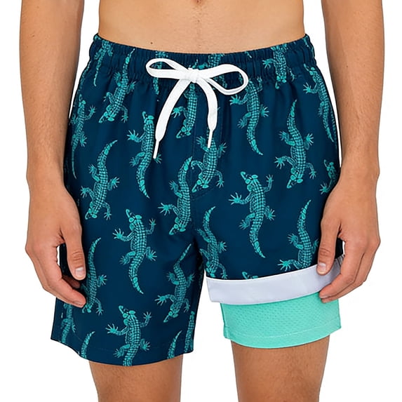 Boys Swim Trunks with Compression Liner Quick Dry Board Shorts with ...