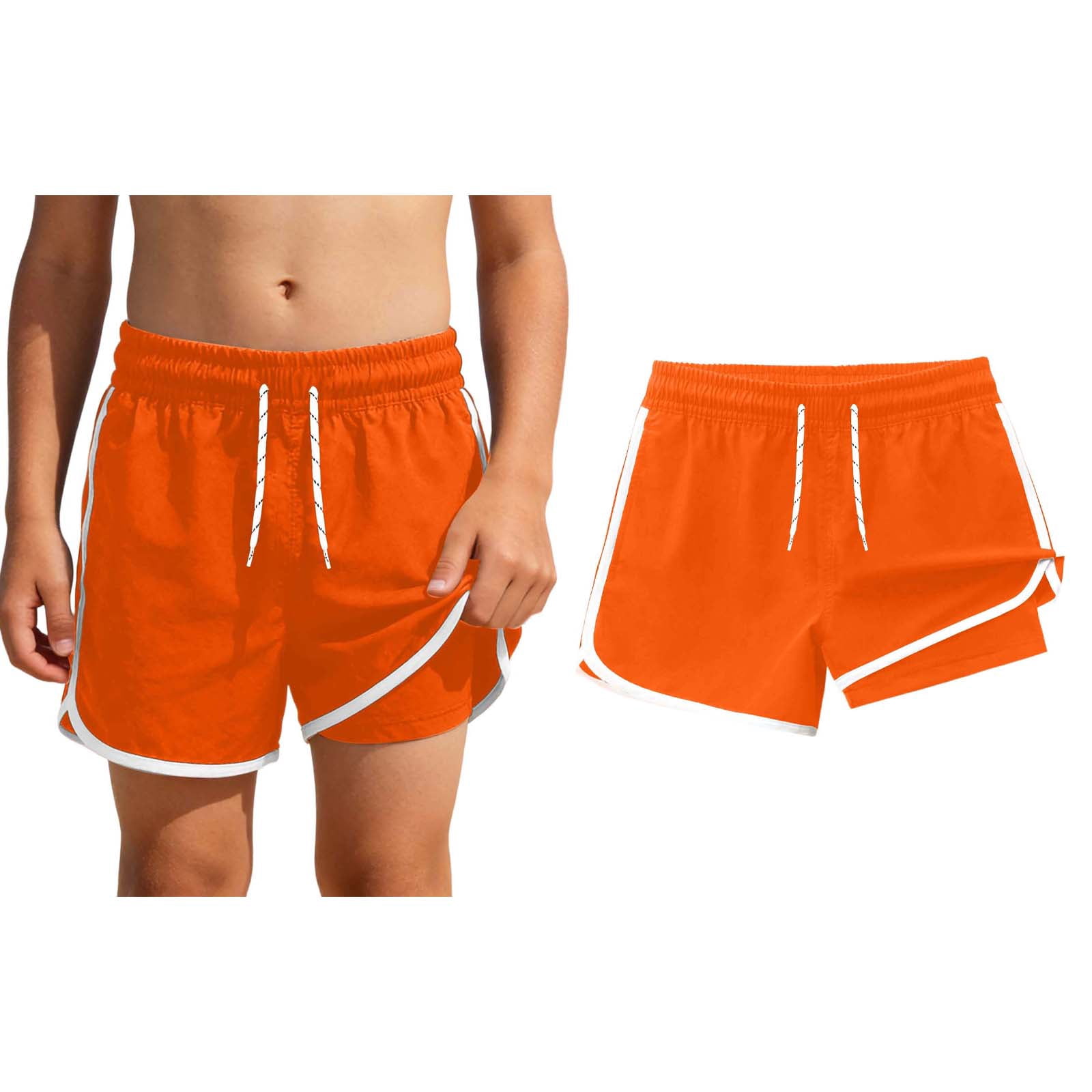 Boys' Swim Trunks with Compression Liner Swim Shorts for Girls Quick ...