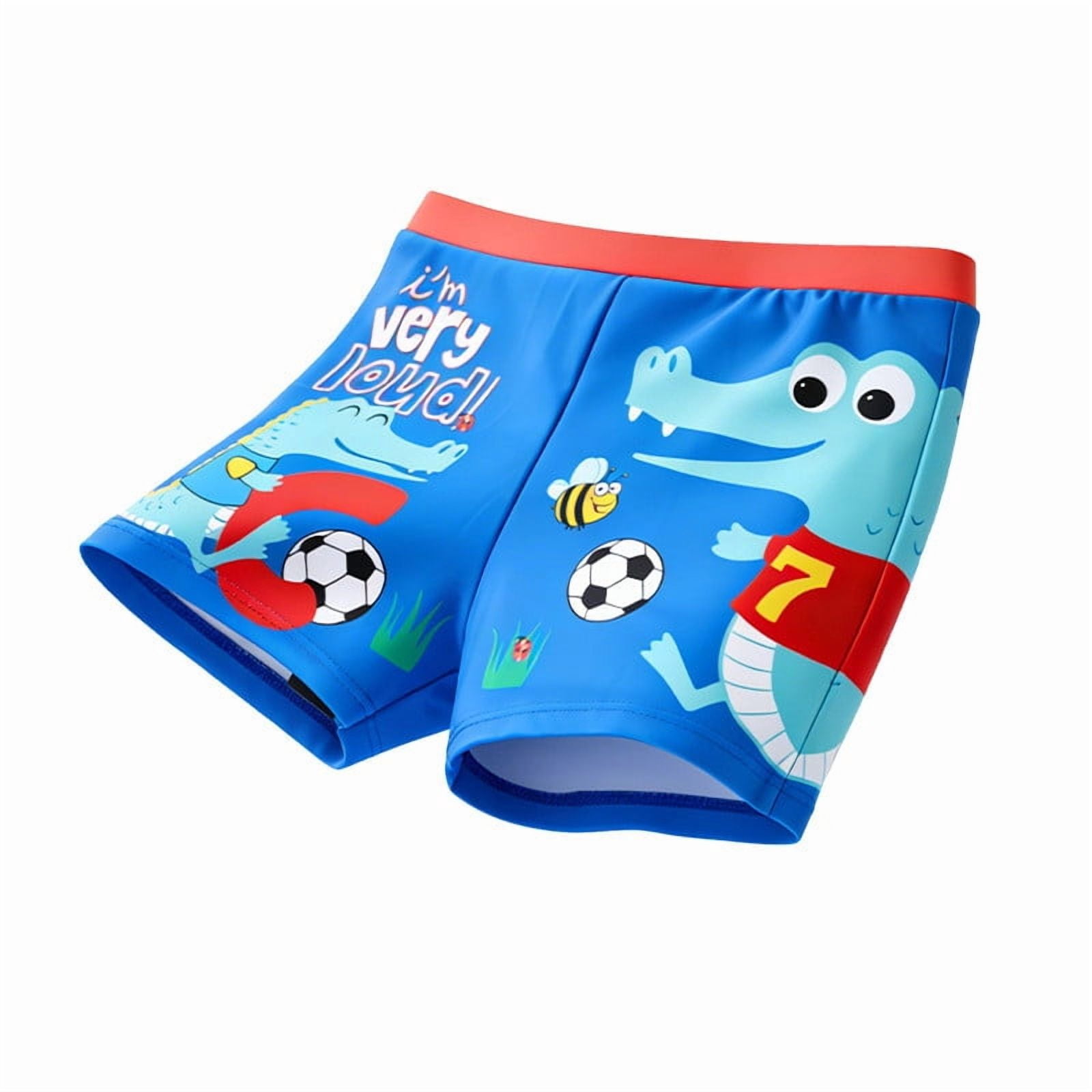 Boys Swim Trunks with Dinosaur Print Flat Front Swim Shorts Kids Beach ...